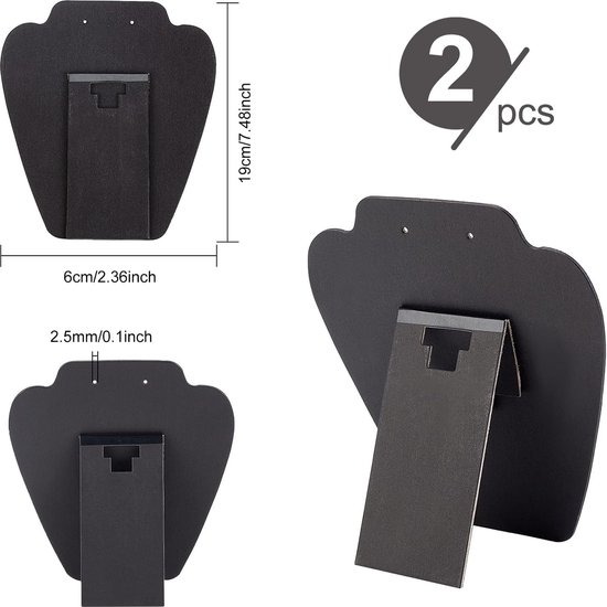 2 stuks fluwelen sieradenstandaard voor kettingen oorbellen 8,5" hoogte ...