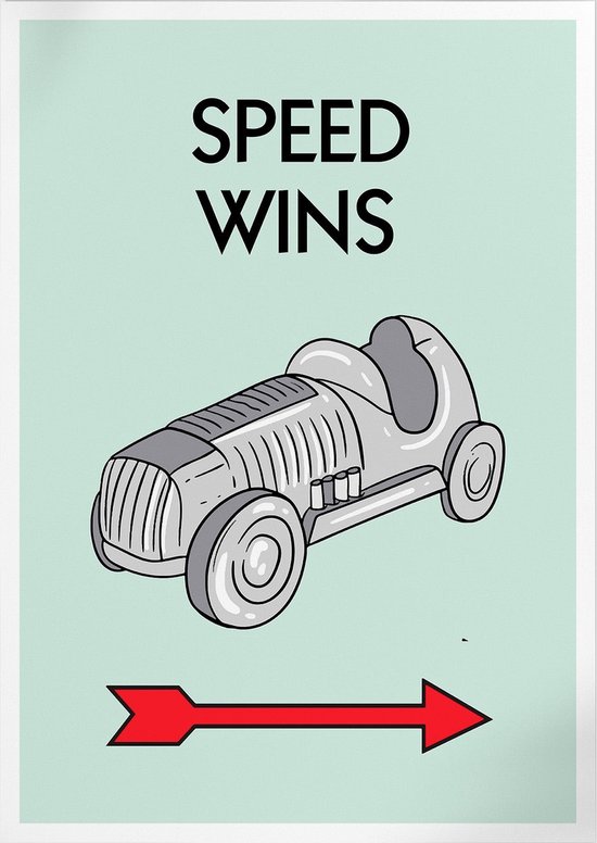 Speed Wins (Monopoly) | Poster | A3: 30 x 40 cm | bol