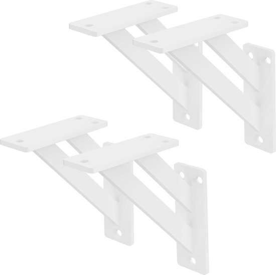 ML-Design 4 stuks plankdrager 120x120 mm, wit, aluminium, zwevende ...