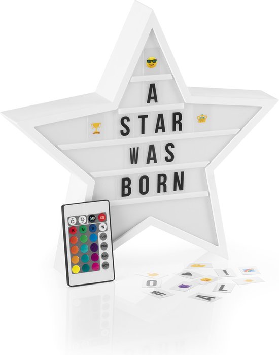 EASYmaxx LED lichtbak ster - 173 letters & 150 moodjis | bol