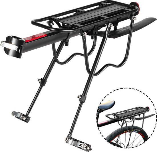Bagagedrager - Zwart - Bagagerek Fiets met Zadelpenbevestiging - Quick ...