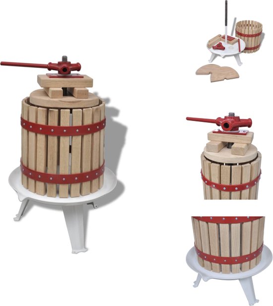 vidaXL Fruit- en wijnpers - 12L - Eikenhouten vat - Roestbestendig ...