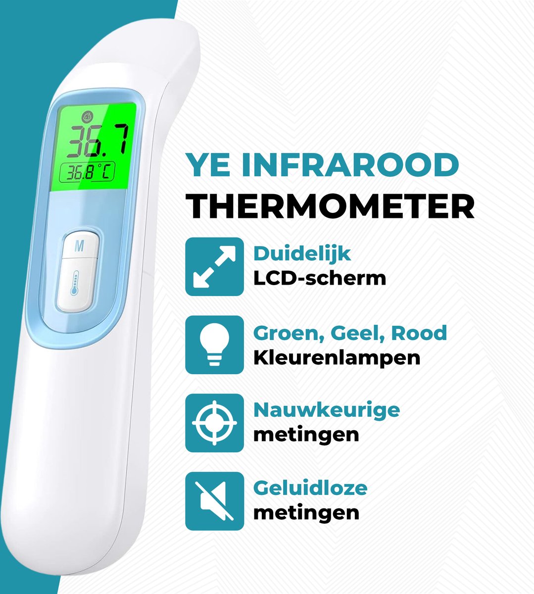 Ye Premium 2024 Koortsthermometer - Oorthermometer - Infrarood ...
