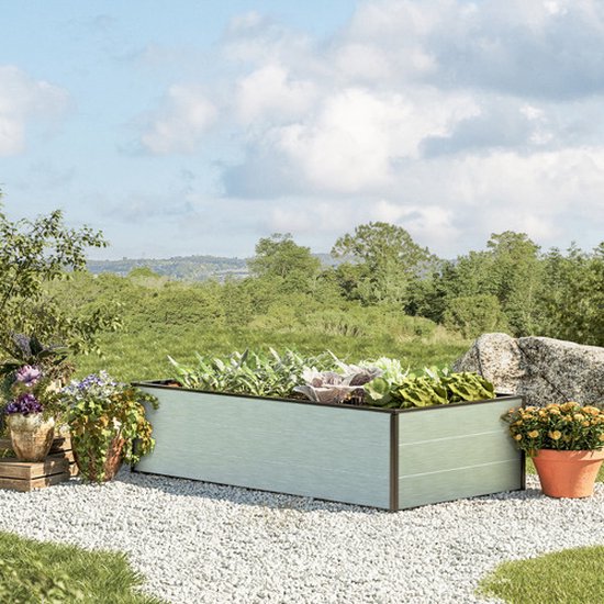 150 x 77 x 39 cm Moestuinbak Halfsize, Aluminium (geanodiseerd) | bol