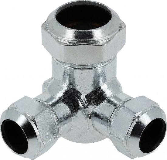 Bonfix Staalverzinkte knelfitting - Hoek T-koppeling 115 - 3 x knel - 15mm x 15mm x 15mm | bol