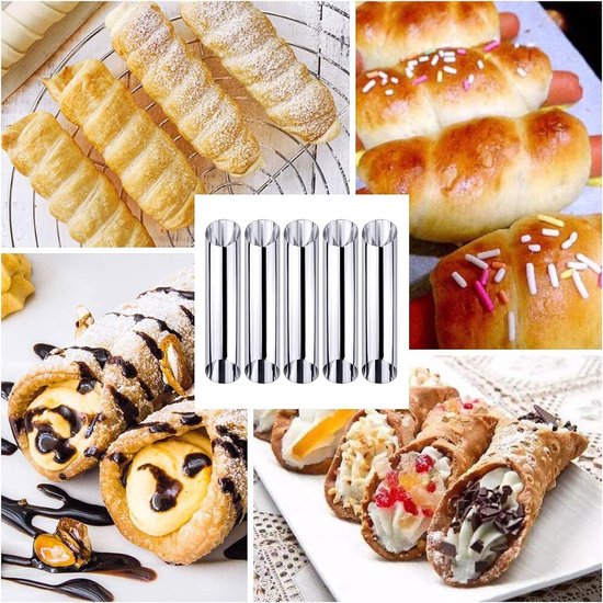 Cannoli bakvormen, 42 stuks, bladeren, roestvrij staal, rol ...