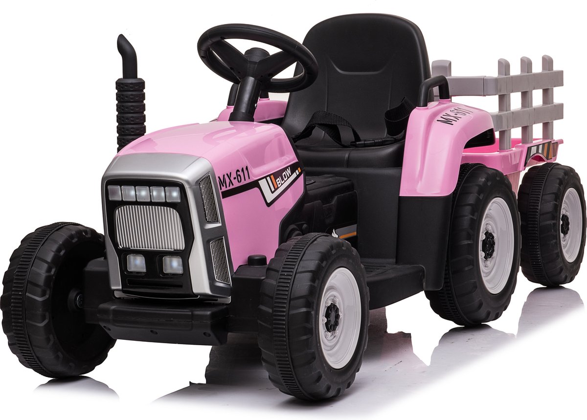 Elektrische kinderauto - Tractor elektrisch 12V + trailer, elektrische ...