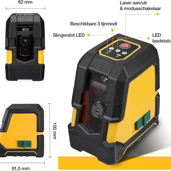 Laser à lignes croisées DailySupplies® avec trépied - Laser de construction - Laser à... | bol