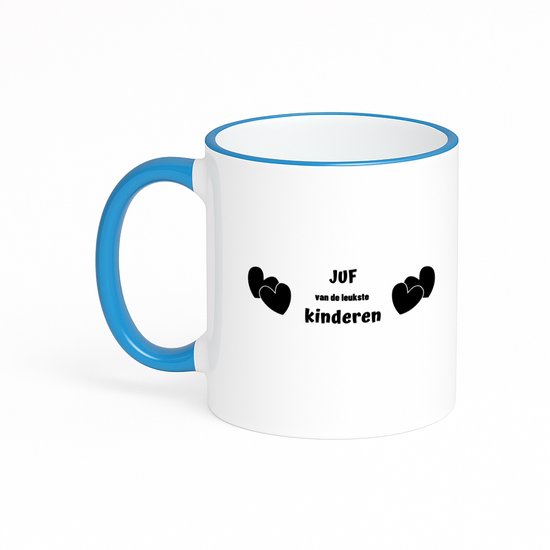 Hacebo® - juf van de leukste kinderen koffiebeker met gekleurde rand ...