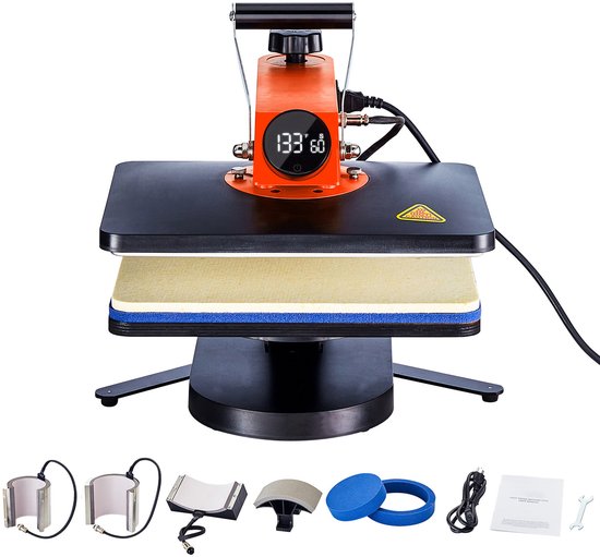 30 x 38 cm Heat Press Machine, 6-in-1 Heat Press Sublimatie Machine 360 ...