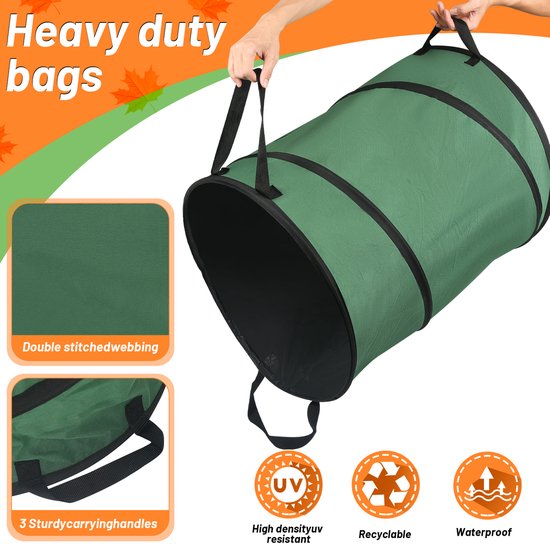 Pop Up Tuinafvalzak Set van 2 - opvouwbare Tuinzak 170 Liter - Oxford ...
