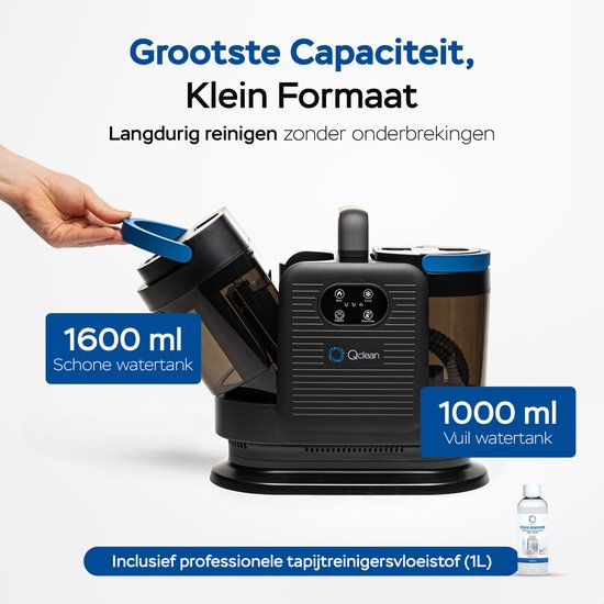Qclean Tapijtreiniger PRO - 4-in-1 Vlekkenreiniger - Stoomfunctie ...