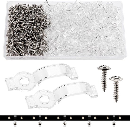 200 Pieces 10mm Strip Mounting Clips - LED Strip Bracket - Light ...