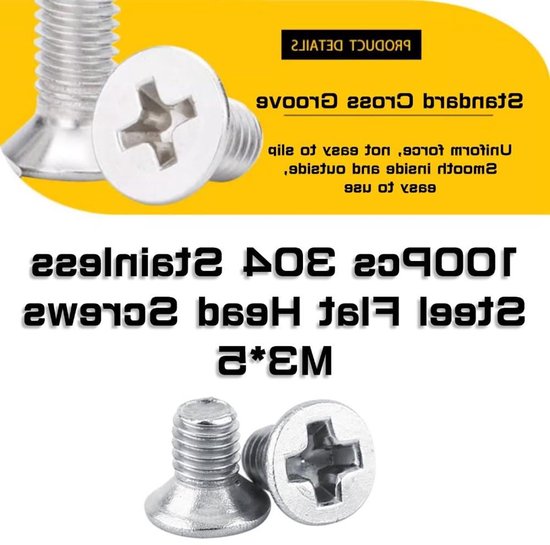 Allecto Plus - 100 Stuks M3 Machine Schroeven Assortiment RVS SS304 ...