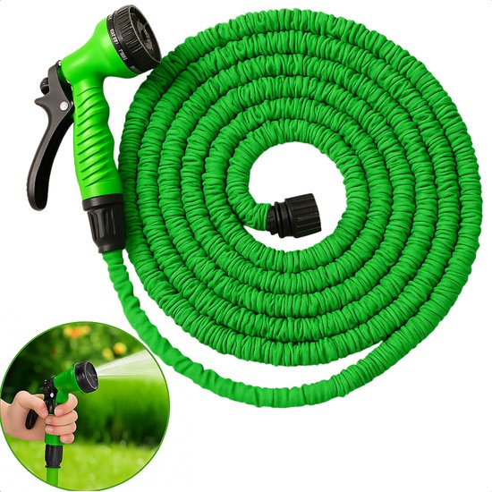 Cheqo® Flexibele Tuinslang Set - Uitrekbare Tuinslang - 7.5-15M ...