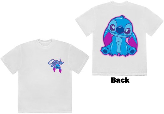 Disney - Stitch Spray Paint Heren T-shirt - M - Creme | bol