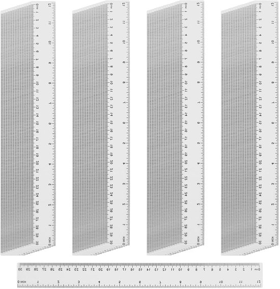 Inovra Plus - Set van 60 transparante plastic linialen van 30 cm voor ...