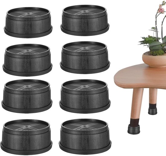 Verstelbare meubelverhogers - 8 stuks - zware bedverhogers - rubberen pads - 15 inch -... | bol