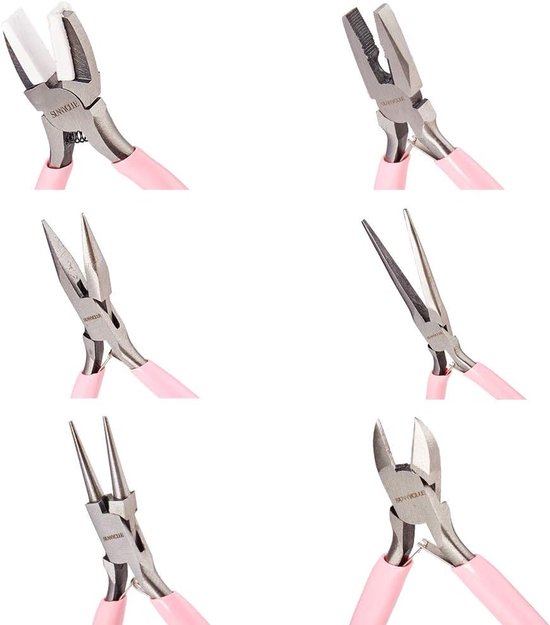 6pcs Mini DIY Jewelry Pliers Tool Set - Round Needle - Bend Long Nose ...