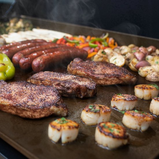 Char-Griller Flat Iron Gas Plancha met 4 Branders en Deksel – Gas ...