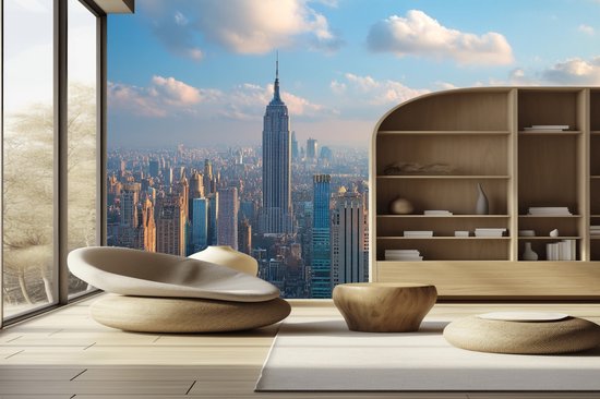 Naadloos behang Fotobehang - Skyline Dreams: Urban Majesty Unveiled ...