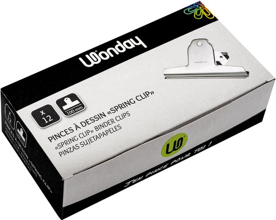 Wonday papierklem/brievenklem ´spring clip´ van metaal, (B)100 mm, 2 st ...