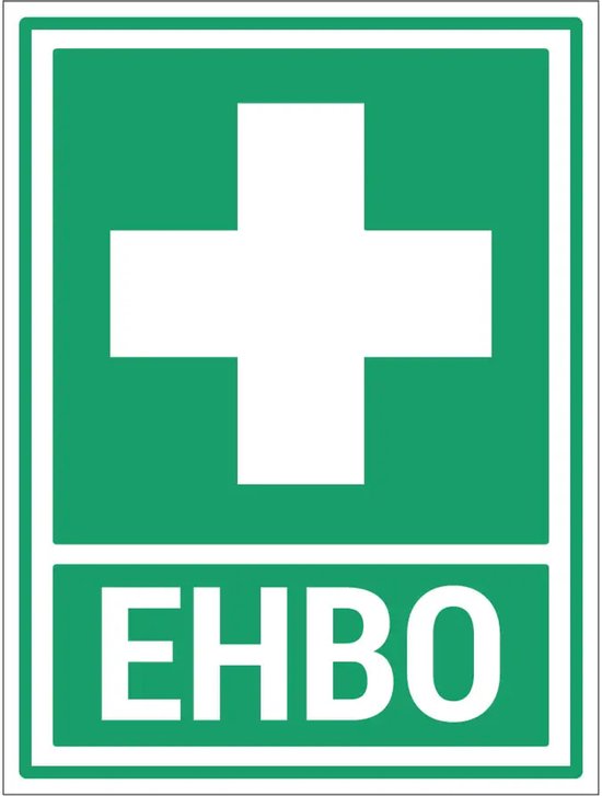 EHBO sticker met tekst - 20 x 15 cm | bol