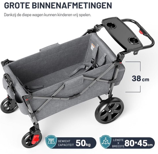 Goodivery ® - Bolderkar Kinderenvervoer - Opvouwbare Kinderwagen met Dak - Opvouwbare... | bol