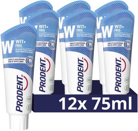 Prodent Tandpasta Wit + Fris - Pro-Zinc Technologie - 12 x 75ml | bol
