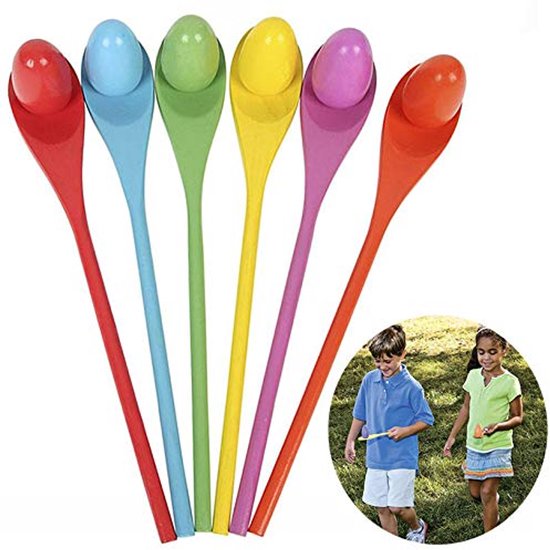 12 Pcs Egg and Spoon Relay Game, Race Game for Adults and Kids, Party ...