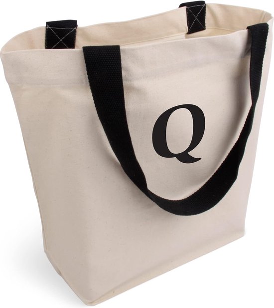 Stijlvolle ruime draagtas met binnenzak en ritssluiting, katoenen tas ...