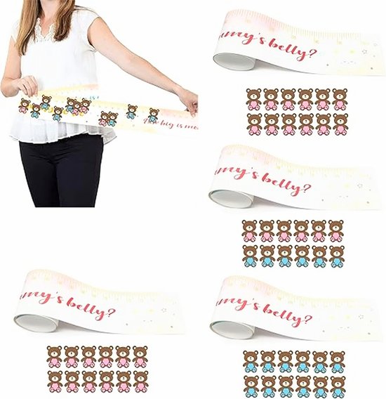 Hoe Groot Is Mama S Buik Meetlint Spel Blauwe Babyvoetjes Babyshower