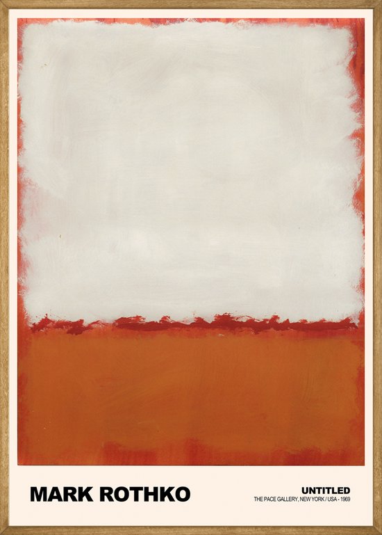 Mark Rothko Untitled Orange red and White Poster - 50x70 cm | bol