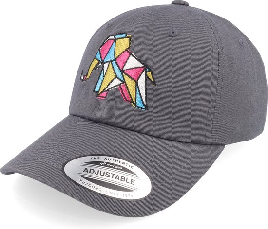 Hatstore- Paper Elephant Grey Dad Cap - Origami Cap | bol