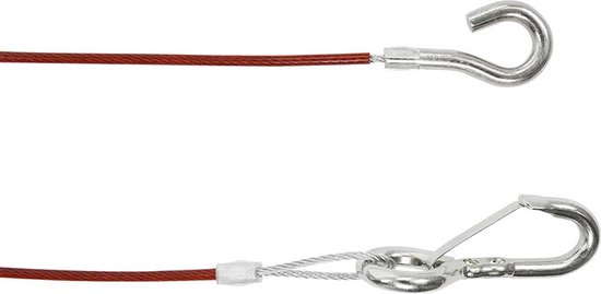 Hulpkoppeling set trekhaak voor aanhanger - zwart/rood - met 1 meter ...