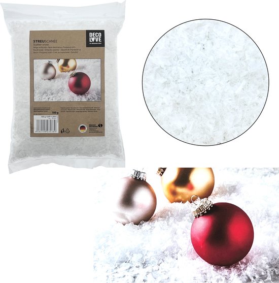 Decoratie Strooi Sneeuw - Kerst - 3 zakjes van 100 Gram - Wit | bol