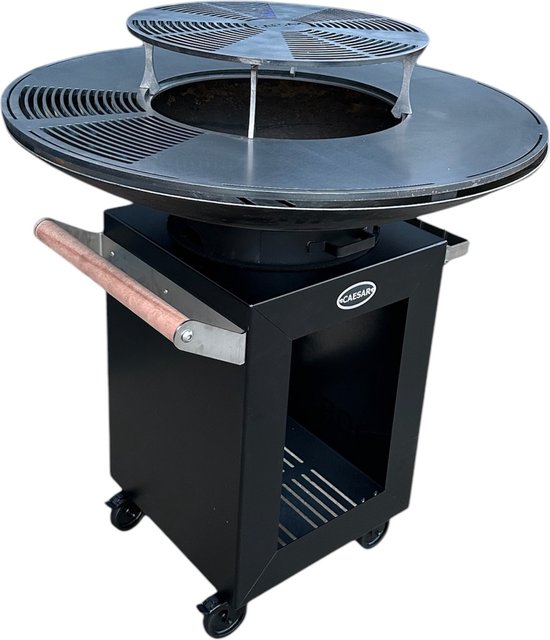 Caesar - Vuurschaal BBQ - Bakplaat Barbecue - Diameter 100cm - Wielen - Aslade | bol