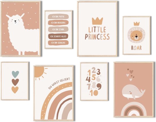 Poster kinderkamer | Set van 8 DIN A4- en DIN A5-posters ...