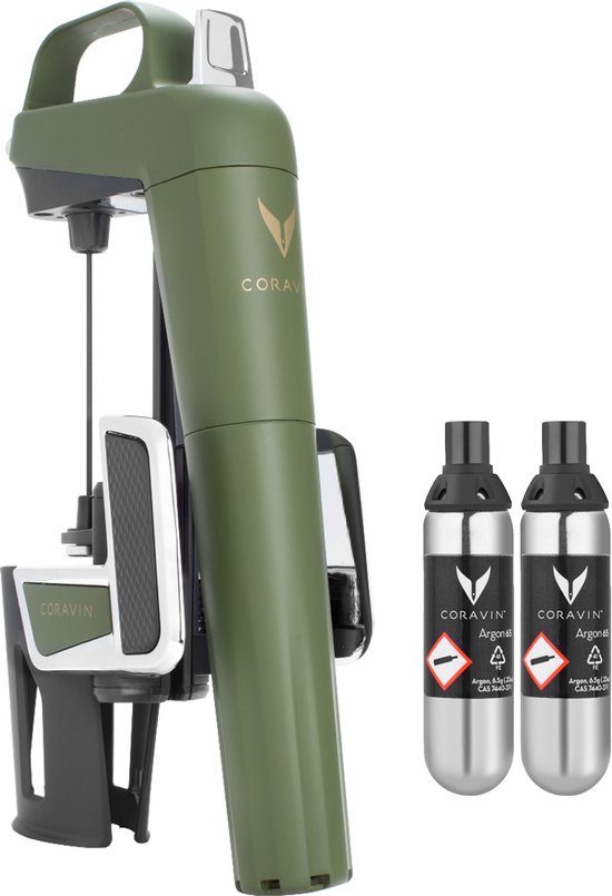 Coravin Model Two Elite - Wijnsysteem - RVS - 6x14x21 cm - Groen | bol
