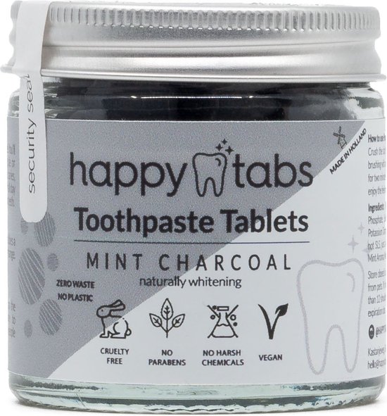 Tandpasta tabletten met fluoride - Fresh Mint - Happy Tabs - 80 ...