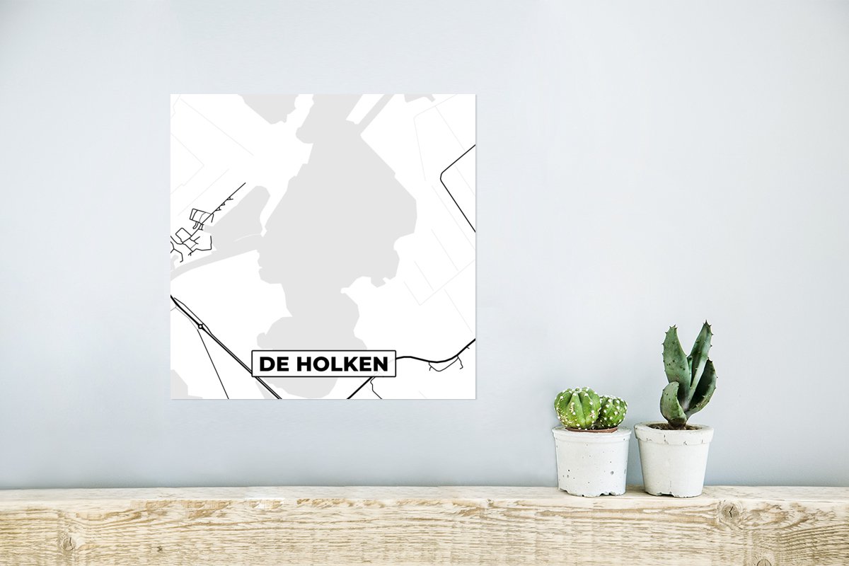 Poster Kaart - Friesland - Plattegrond - De Holken - Stadskaart - 30x30 ...