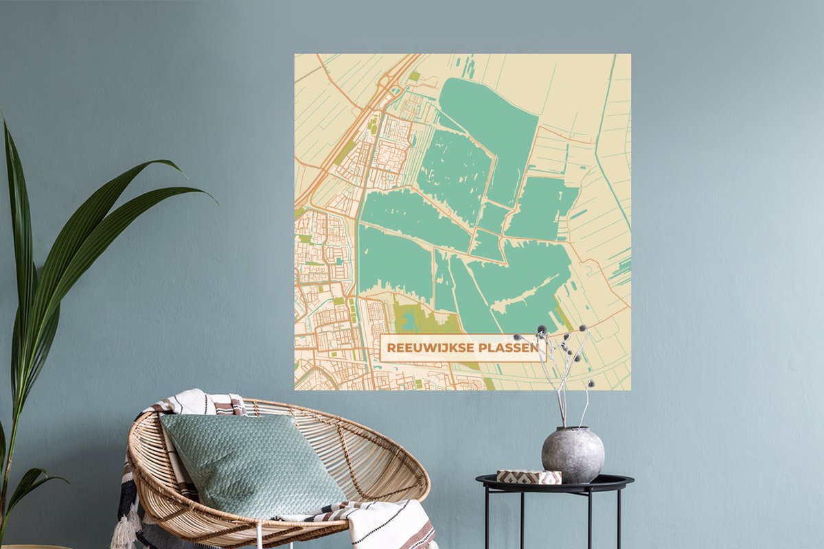 Muurstickers - Vintage - Kaart - Plattegrond - Reeuwijkse Plassen ...
