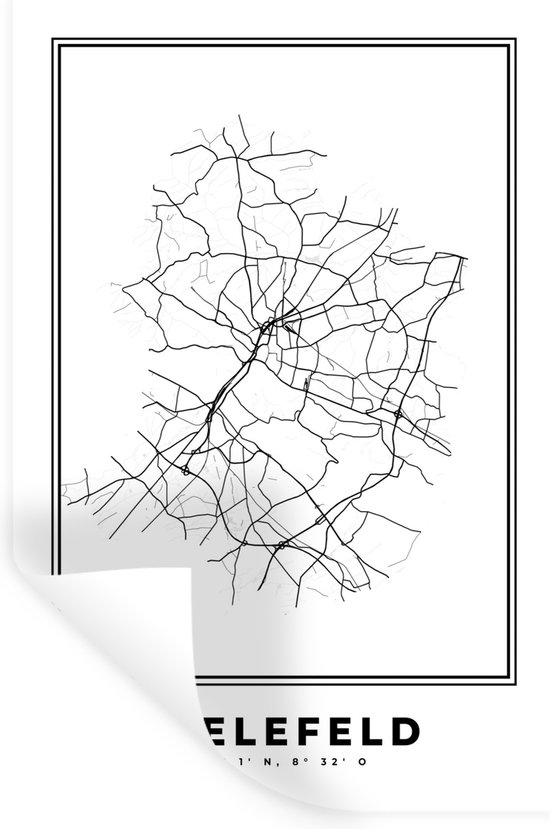 Muurstickers - Sticker Folie - Zwart Wit – Duitsland – Plattegrond ...