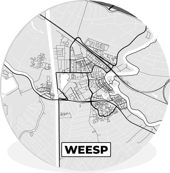 Wall Circle - Wall Circle Indoor - Map - Weesp - City Map - Map - ⌀ 140 ...