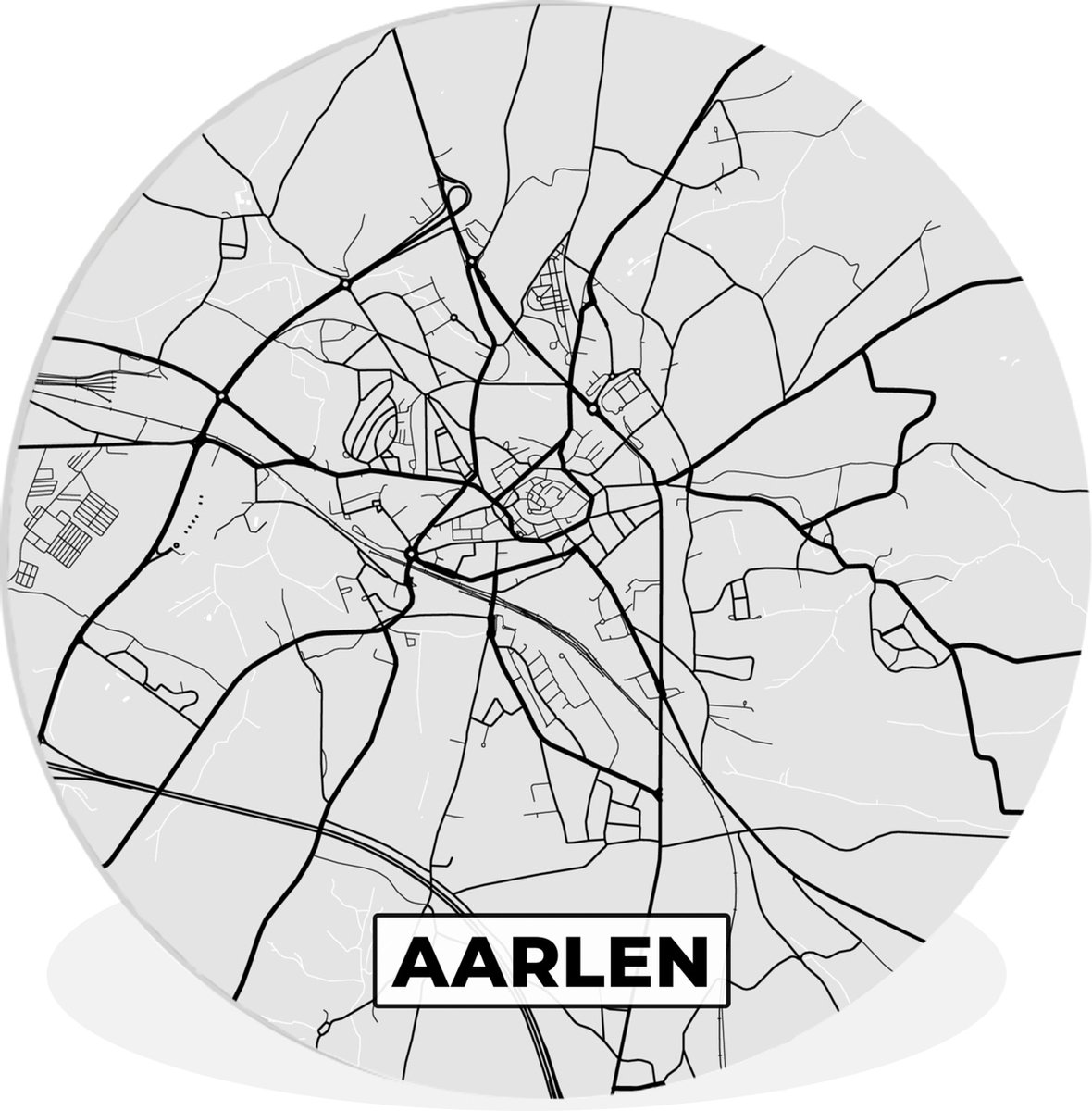 Wall Circle - Wall Circle Indoor - City Map - Map - België - Zwart Wit ...