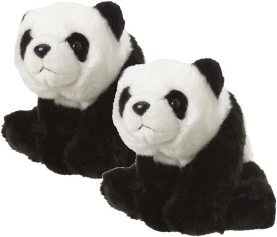 2x stuks pluche panda beer knuffel 22 cm - Dieren speelgoed knuffels ...
