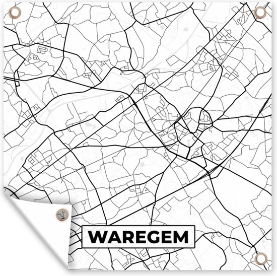 Tuinposters Zwart Wit – België – Plattegrond – Stadskaart – Kaart ...