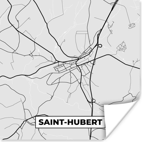 Poster Plattegrond – Saint Hubert – Zwart Wit – Stadskaart - Kaart ...