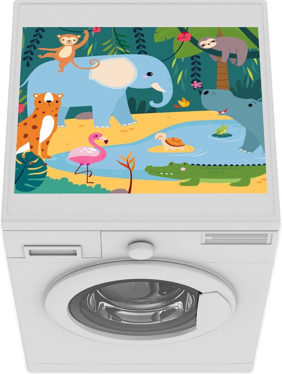 Protège machine à laver - Tapis de machine à laver - Jungle - Éléphant ...