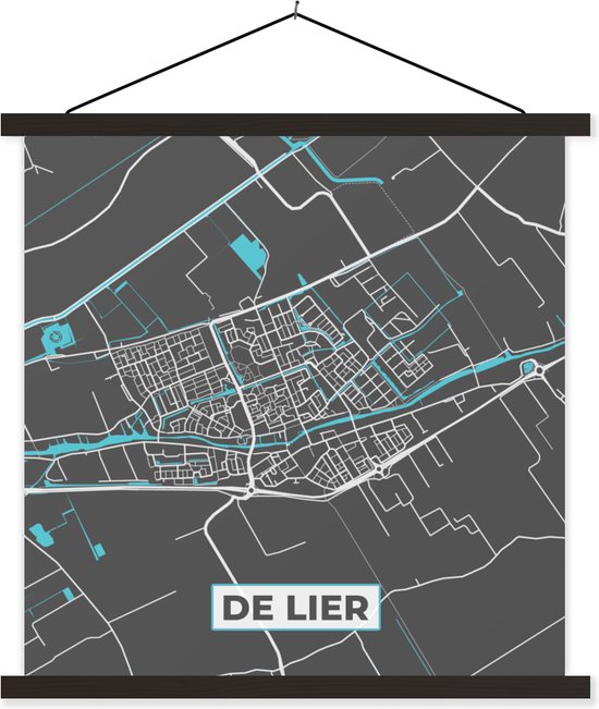 Posterhanger incl. Poster 90x90 cm - Schoolplaat - De Lier - Stadskaart ...